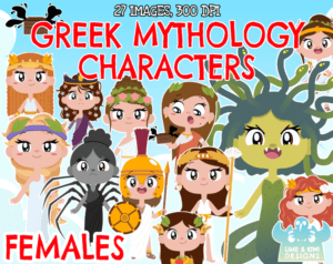 Greek Mythology Characters - Females Clipart - Lime and Kiwi Designs