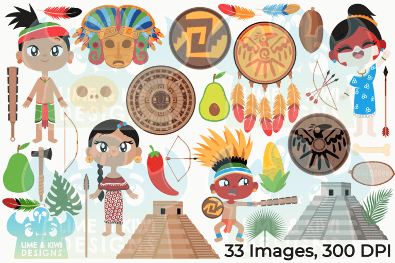 Maya Civilization Clipart - Lime and Kiwi Designs