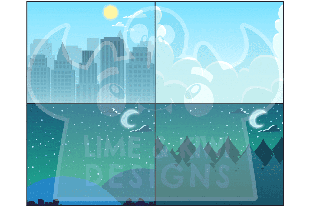 Scene Backgrounds 1 Clipart - Lime and Kiwi Designs