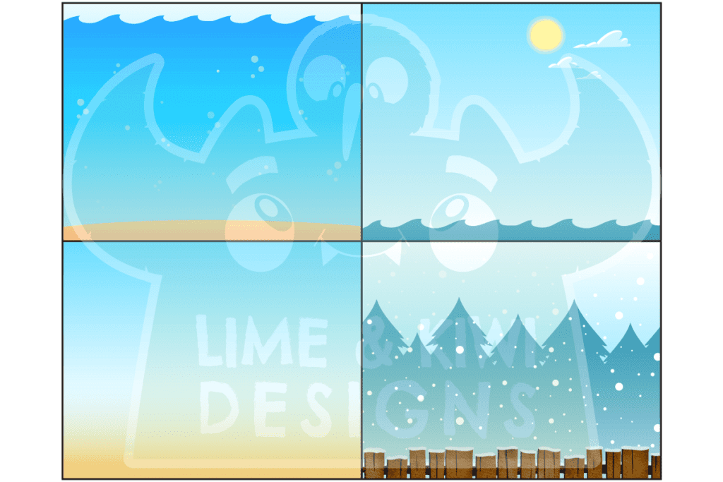 Scene Backgrounds 1 Clipart - Lime and Kiwi Designs